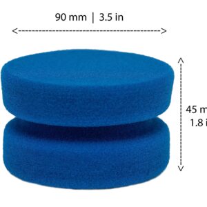 Qualrite 2 Pack Paint Sponge Applicator Complete with Mesh Hang Dry Storage Bag, Blue Circular 3 Inch