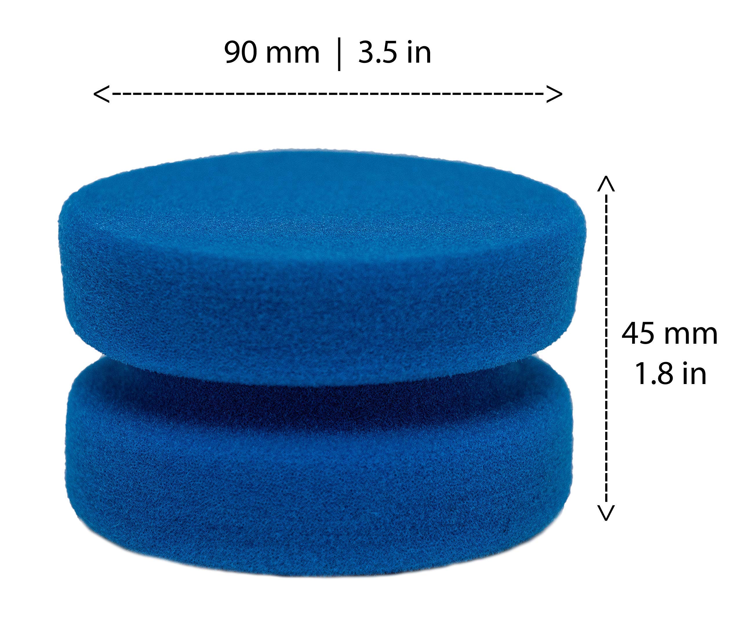 Qualrite 2 Pack Paint Sponge Applicator Complete with Mesh Hang Dry Storage Bag, Blue Circular 3 Inch