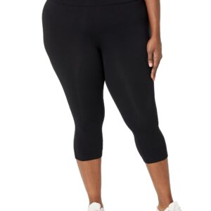 Spalding Women's High Waisted Essential Capri Legging, Updated Black, Large