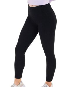 spalding women's misses activewear high waisted cotton/spandex ankle legging, black, xl