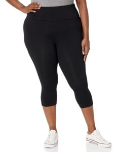 spalding women's high waisted essential capri legging, black, x-large