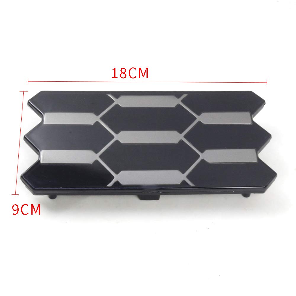 Front Grille Garnish Sensor Cover, Black & Silver, Aftermarket Replacement for 2018-2019 Toyota Tacoma TRD PRO Grille Only Replaces Part # 53141-35060 (Grille Sensor Cover)