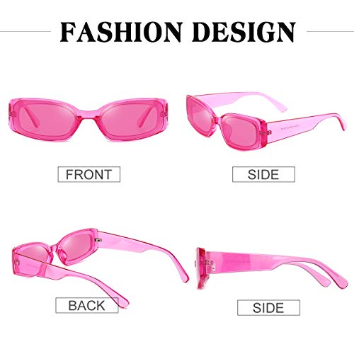 Dollger Rectangle Sunglasses for Women Retro PINK Y2K Sunglasses sugar Party 90s 00s sunglasses Pink