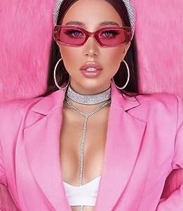 Dollger Rectangle Sunglasses for Women Retro PINK Y2K Sunglasses sugar Party 90s 00s sunglasses Pink