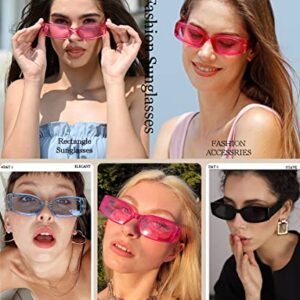 Dollger Rectangle Sunglasses for Women Retro PINK Y2K Sunglasses sugar Party 90s 00s sunglasses Pink