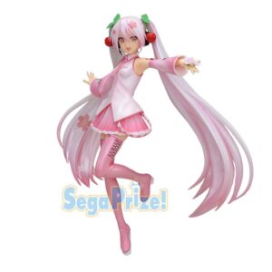 sega hatsune miku super premium action figure sakura miku version 2, 9"