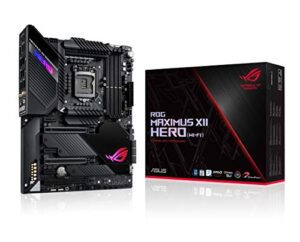 asus rog maximus xii hero z490 (wifi 6) lga 1200 (intel 10th gen) atx gaming motherboard, 14+2 power stages, ddr4 4800+, 5gbps lan, intel lan