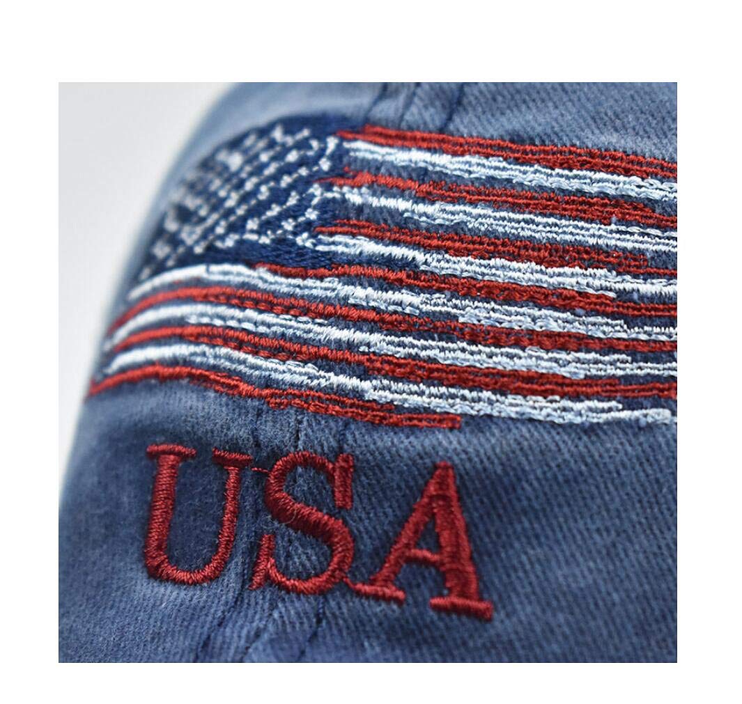 XibeiTrade USA Flag Honor Cotton Baseball Cap Men Women Sports Outdoor Casual Hat (Black)