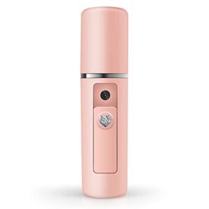 nano facial mister moisturizing atomization humidifier cool mist facial steamer handy mist sprayer moisturizing & hydrating for skin care, makeup, eyelash extensions (pink)