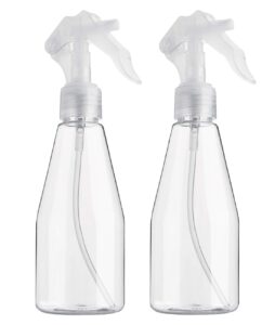 dedoot clear spray bottle for hair, plant mister spray bottle, 2 pack empty small 7oz plastic refillable trigger sprayer, leak proof spray bottles for cleaning solutions, hair care, essential oils