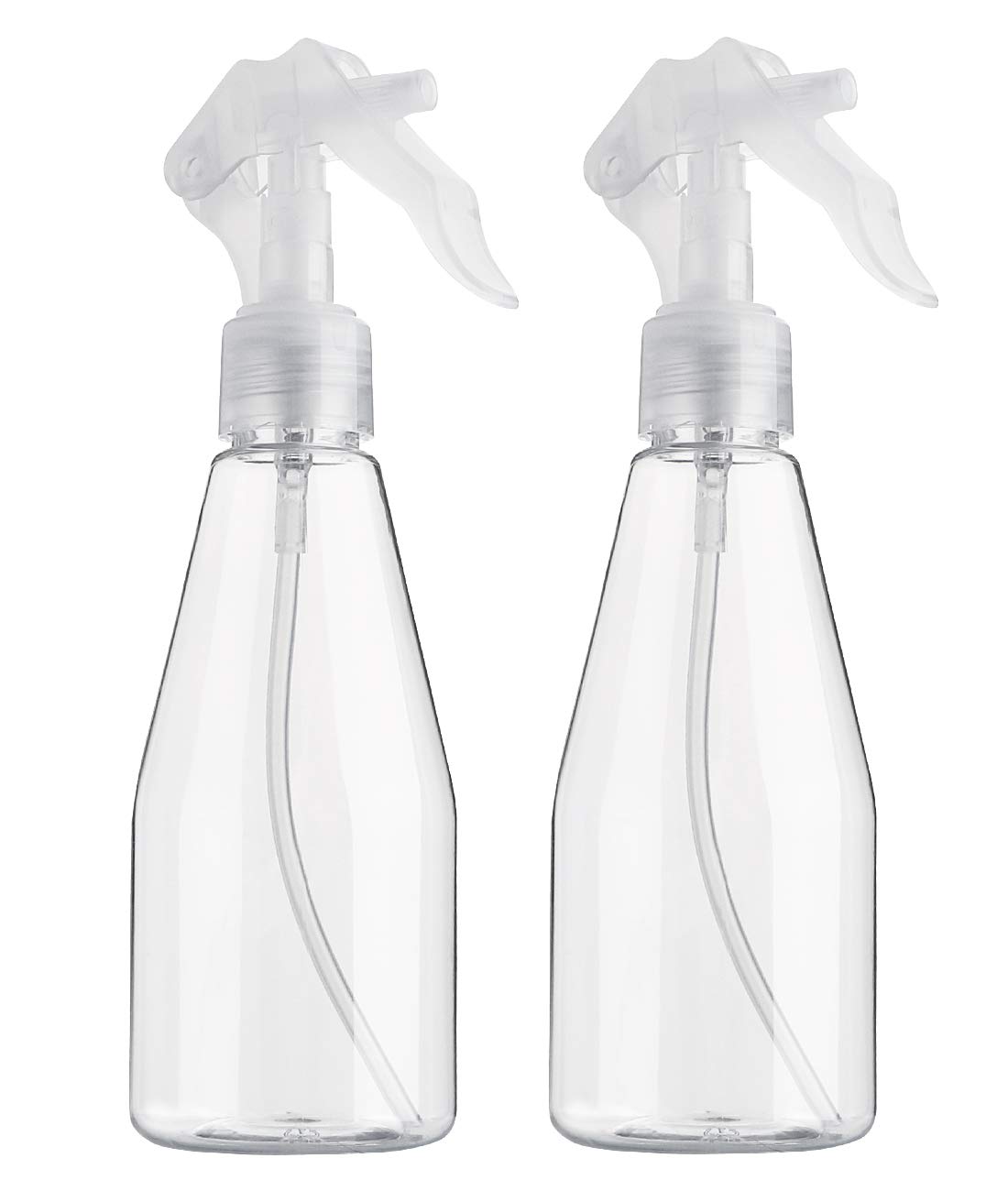 dedoot Clear Spray Bottle for Hair, Plant Mister Spray Bottle, 2 Pack Empty Small 7oz Plastic Refillable Trigger Sprayer, Leak Proof Spray Bottles for Cleaning Solutions, Hair Care, Essential Oils