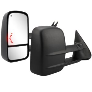 towing mirrors for 2003 2004 2005 2006 2007 chevy silverado tahoe suburban avalanche gmc sierra yukon cadillac escalade with power glass arrow signal light heated extendable pair set