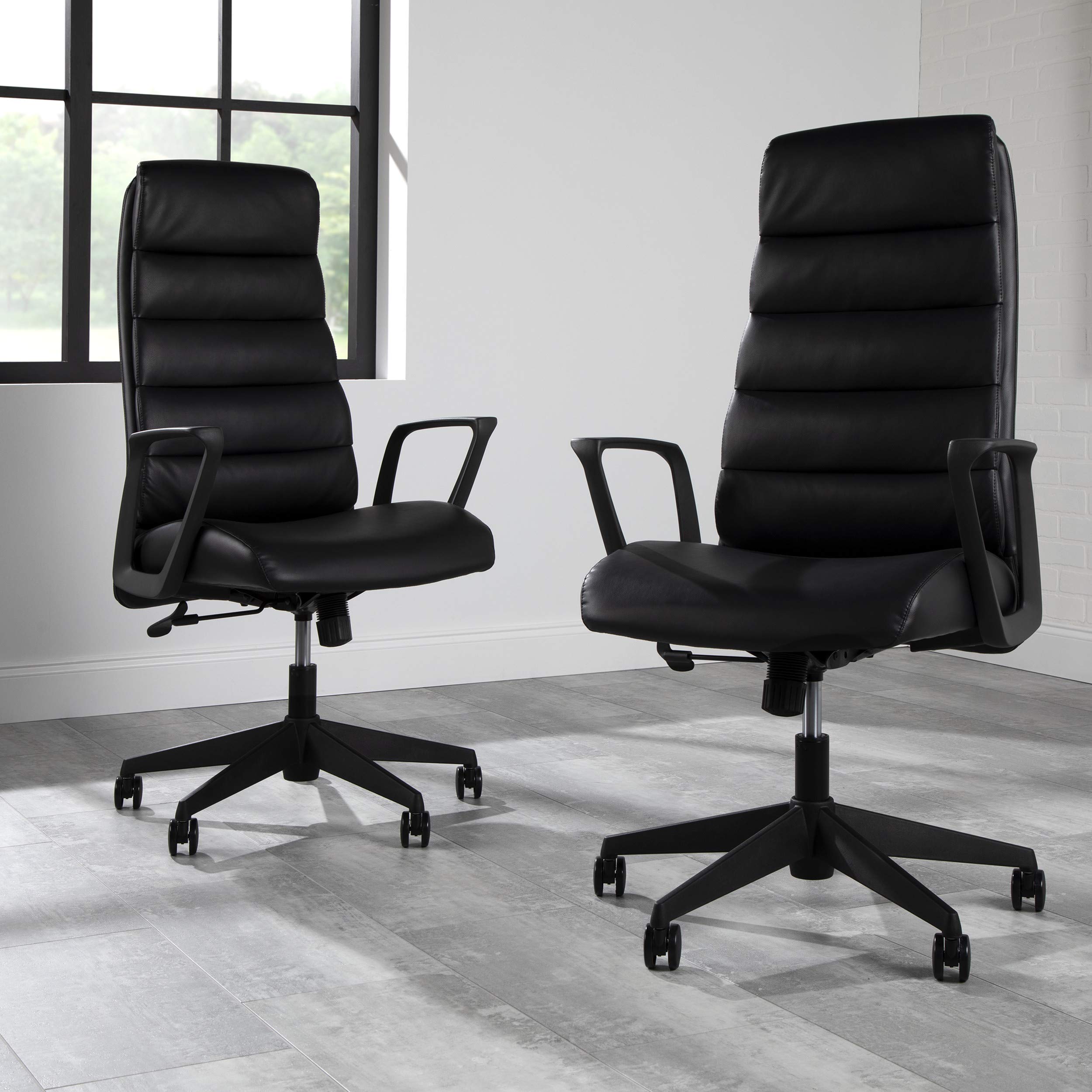 HON Basyx Bolster Commercial-Grade Executive Chair, Office, Black Bonded Leather