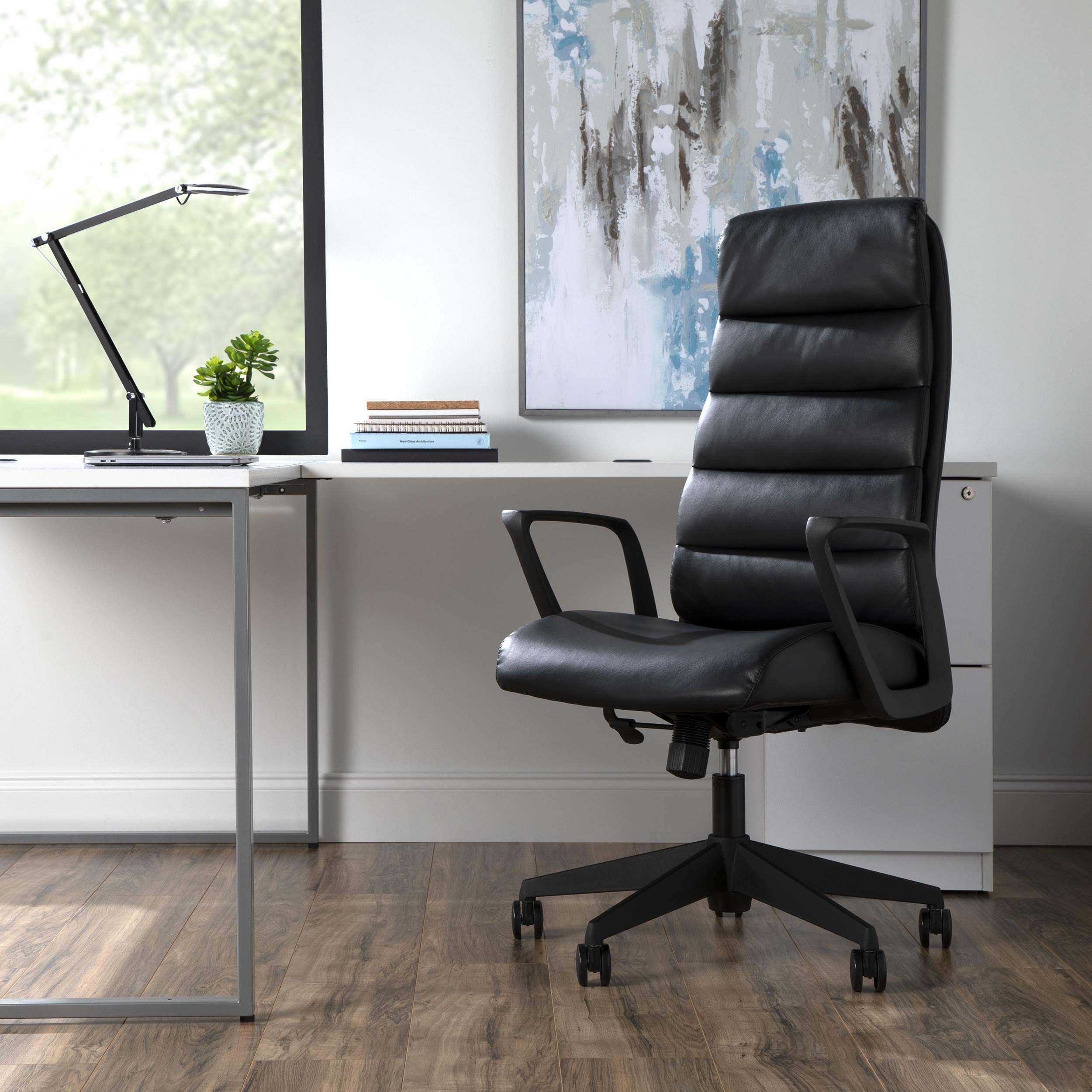 HON Basyx Bolster Commercial-Grade Executive Chair, Office, Black Bonded Leather