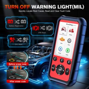 Autel MaxiDiag MD808 Pro OBD2 Scanner: Level-up of MD808 MD806 MD802, All System Diagnostic Tool, 7 Reset Service Oil/EPB/SAS/BMS/Throttle, Full 12 OBDII Modes, AutoScan Live Data Lifetime Free Update