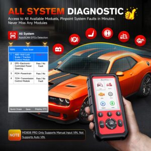 Autel MaxiDiag MD808 Pro OBD2 Scanner: Level-up of MD808 MD806 MD802, All System Diagnostic Tool, 7 Reset Service Oil/EPB/SAS/BMS/Throttle, Full 12 OBDII Modes, AutoScan Live Data Lifetime Free Update