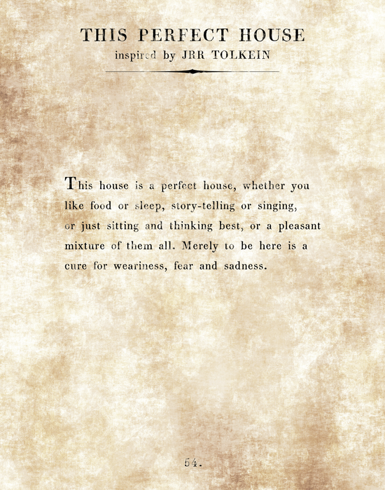 This Perfect House Quote - Classroom Wall Decor Inspired by J.R.R. Tolkien