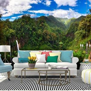 catarata del toro waterfall with surrounding mountains in costa rica Canvas Print Wallpaper Wall Mural Self Adhesive Peel & Stick Wallpaper Home Craft Wall Decal Wall Poster Sticker for Living Room