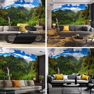 catarata del toro waterfall with surrounding mountains in costa rica Canvas Print Wallpaper Wall Mural Self Adhesive Peel & Stick Wallpaper Home Craft Wall Decal Wall Poster Sticker for Living Room