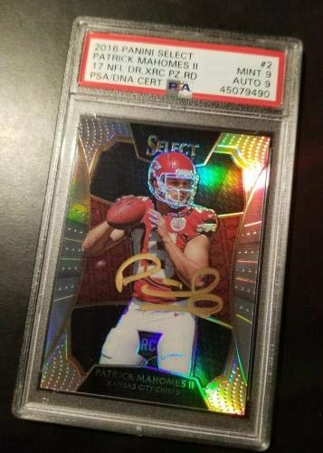 Patrick Mahomes 2016 Panini Select Redemption Prizm RC PSA MINT 9 AUTO 9 1/1 MVP - Football Slabbed Autographed Cards