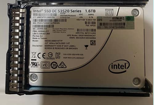 Hpe VK001600GWCNT 1.6TB 6G SFF SATA SSD SD Hard Drive