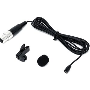 Black Lavalier Lapel Microphone Mic w/ 4 pin Mini XLR TA4F for Shure Wireless