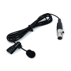 Black Lavalier Lapel Microphone Mic w/ 4 pin Mini XLR TA4F for Shure Wireless