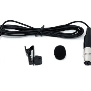 Black Lavalier Lapel Microphone Mic w/ 4 pin Mini XLR TA4F for Shure Wireless