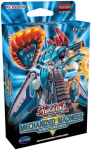 yu-gi-oh! trading cards: mechanized madness structure deck- 42 cards total | 3 super rares, 2 ultra rares, 1 double sided deluxe game mat dueling guide, multicolor (083717848868)