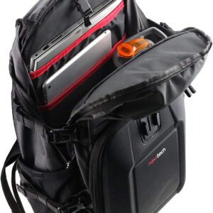 Navitech Action Camera Backpack & Red Storage Case with Integrated Chest Strap - Compatible with The AKASO EK7000 Pro Action Camera