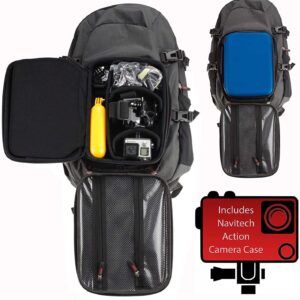 Navitech Action Camera Backpack & Blue Storage Case With Integrated Chest Strap - Compatible With The SJCAM SJ8 Pro Action Camera