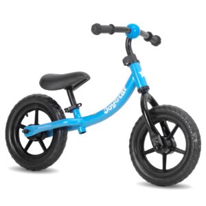 joystar 12 inch balance bike for 18months, 2, 3, 4, and 5 years old boys and girls - lightweight toddler bike with adjustable handlebar and seat - no pedal bikes for kids birthday gift