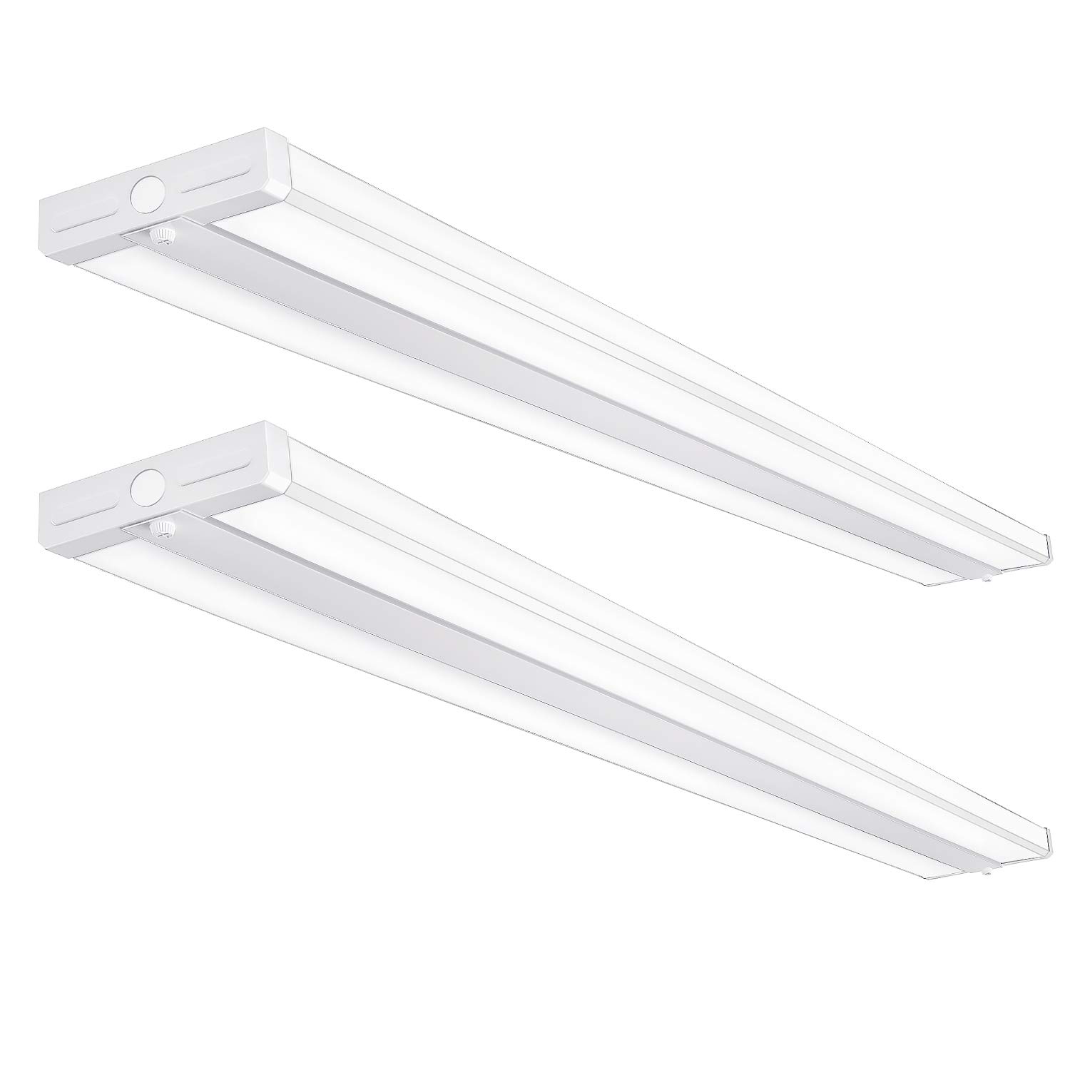 AntLux 4FT LED Wraparound Light Fixture 50W Ultra Slim Wrap Around Lights, 5500lm, 4000K, 4 Foot LED Shop Lights for Garage, Kitchen, Office, Gym, Surface or Suspended, Fluorescent Replacement, 2 Pack