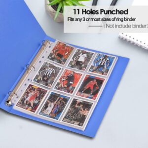 1800 Pockets Double-Sided Baseball Card Sleeves, KangNa 9 Pocket photocard Sleeves Fit 3 Ring Binder - Trading Card Sleeves Pages for Pokemon, Baseball, Game, Business Cards, 100 Pages