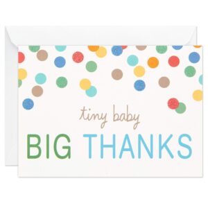 Hallmark Baby Shower Thank You Cards Assortment, Zoo Animals (50 Cards with Envelopes for Baby Boy or Baby Girl) Elephant, Giraffe, Monkey