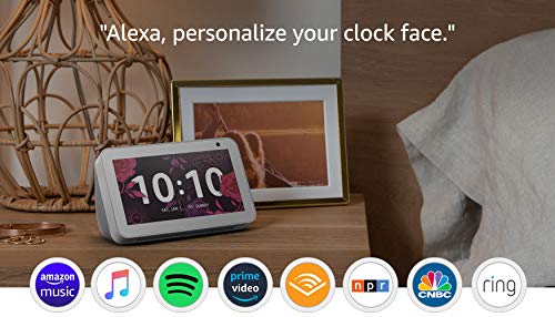 Echo Show 5 Sandstone with Blink Mini Indoor Smart Security Camera, 1080 HD with Motion Detection