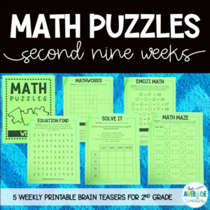 math puzzles - math brainteasers, logic puzzles, crossword - set 2