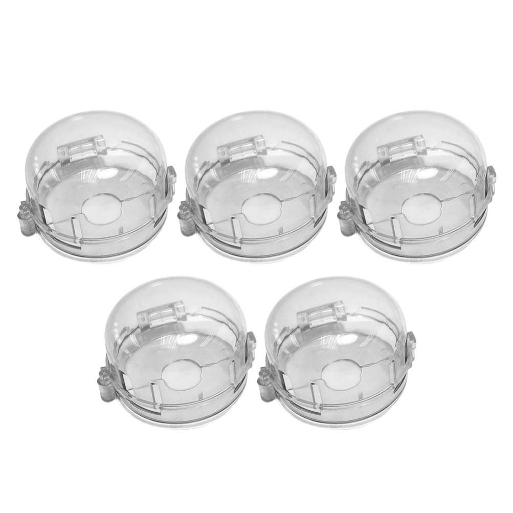 Child Safety Door Knob Cover 5pcs Clear Stove Knob Covers Child Safety Guards Universal Oven Cover Gas Cooker Protection for Home Kitchen Childproof Door Knob Cover