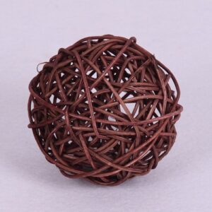 worldoor 20pcs wicker rattan decorative balls table wedding party christmas season home decoration (brown, diameter 1.2 inch)