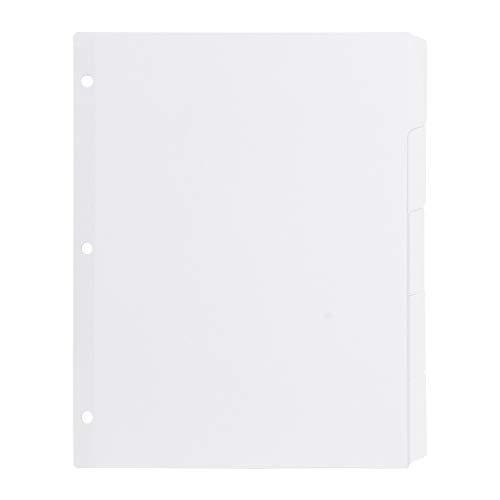 Amazon Basics 8-Tab Paper Binder Dividers, 6 sets, White