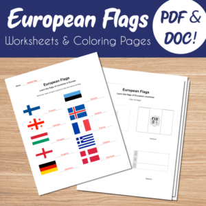 european flag worksheets