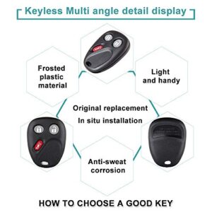 SELEAD Flip Key Fob 3 Buttons Keyless Entry Remote SHELL CASE fit for 2003-2006 for Buick for Cadillac for Saturn for Hummer for Pontiac for Chevy Antitheft Keyless Entry Systems LHJ011B 2pcs US Stock