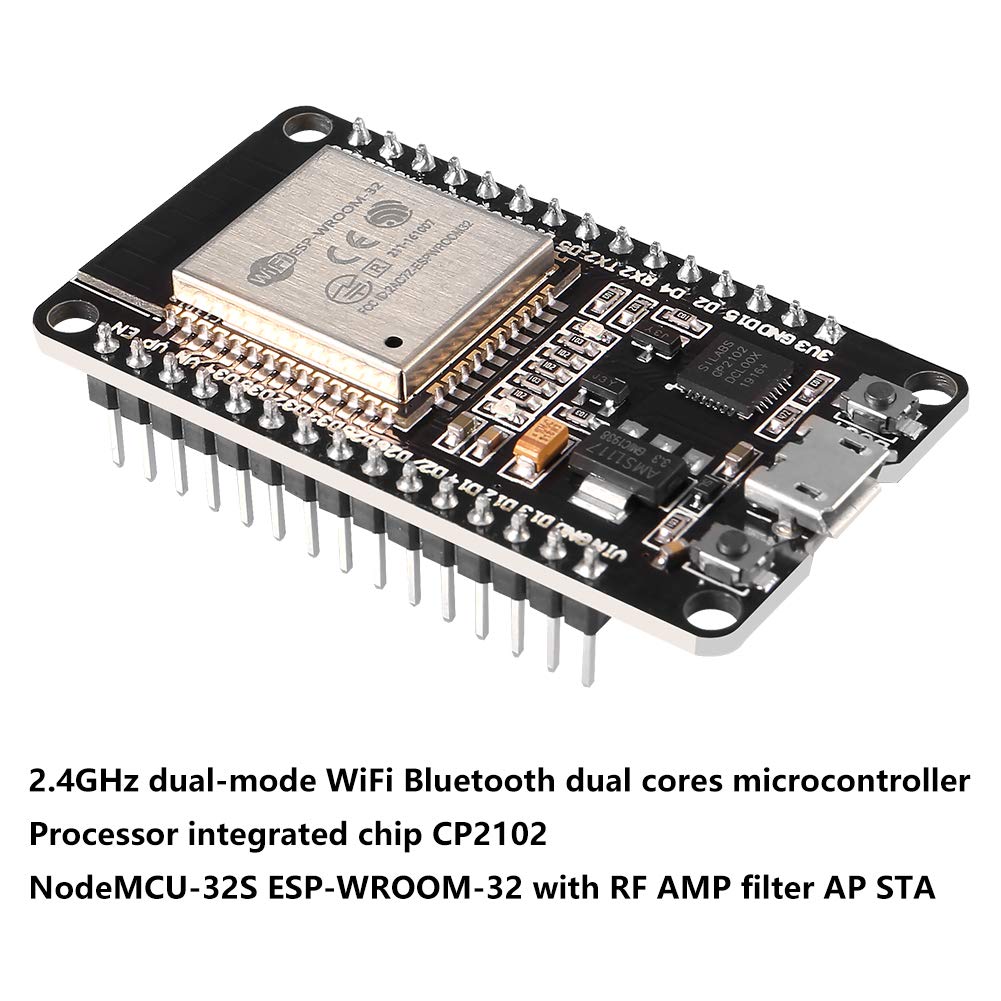 3PCS ESP32 ESP-32S WiFi Development Board NodeMCU ESP-WROOM-32 Microcontroller 2.4GHz Dual-Core WiFi Bluetooth Processor Integrated Chip CP2102