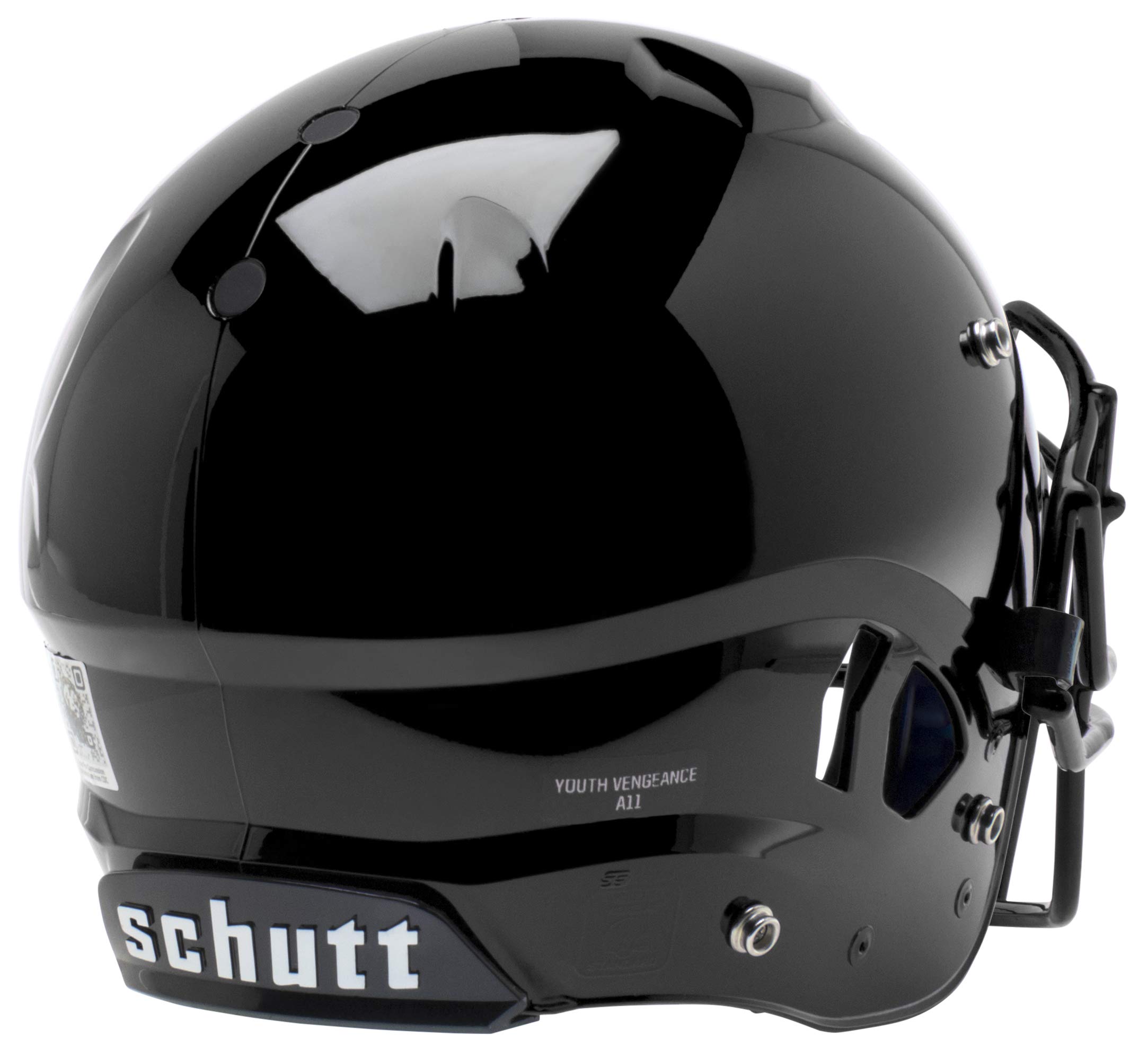 Schutt Sports Vengeance A11+ Youth Football Helmet (Facemask NOT Included), Black, X-Large