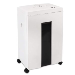 wolverine 18-sheet 60 mins running time cross cut high security level p-4 heavy duty paper/cd/card ultra quiet shredder for home office with 6 gallons pullout waste bin sd9113 (white etl)