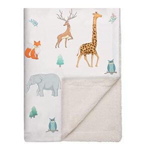 pro goleem sherpa minky baby blanket woodland printed fuzzy warm soft fleece receiving blanket for newborn infant toddler plush microfiber blanket for crib stroller carseat boys girls gift, 30''x40''