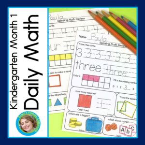 daily math kindergarten month 1