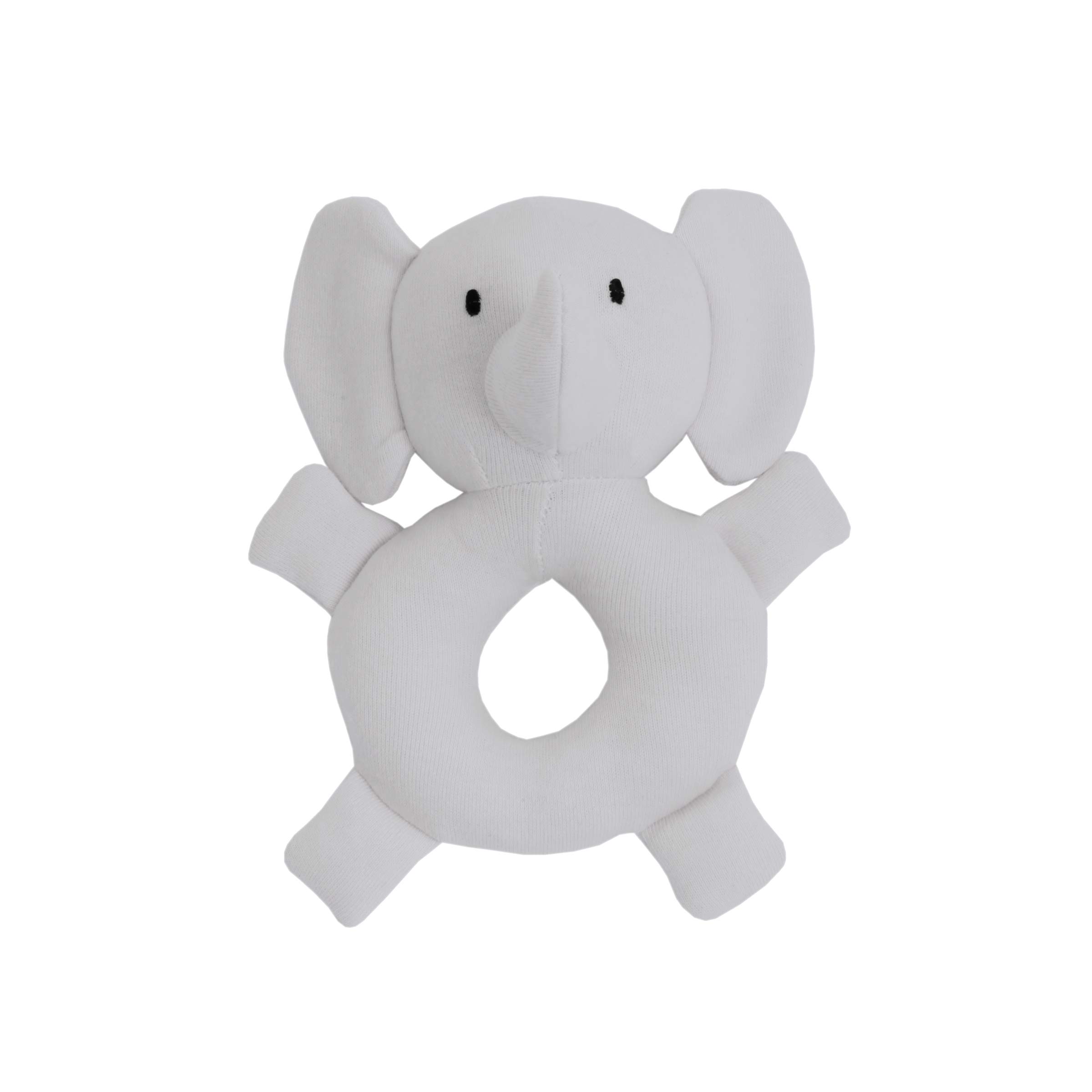 NoJo Grey and White Elephant 4-Piece Take Me Home Gift Set with Baby Blanket, Knotted Beanie, Elephant Rattle and Wearable Blanket