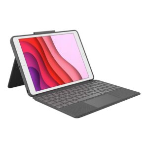 logitech combo touch for ipad (7th, 8th and 9th generation) keyboard case with trackpad, wireless keyboard, smart connector technology - graphite