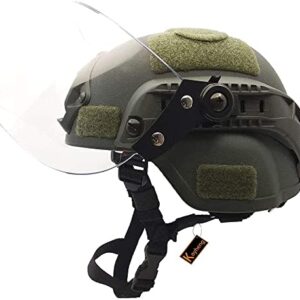 LEJUNJIE Tactical Fast Helmet with Clear Face Shield Sliding Goggles for Airsoft Paintball CS Games Outdoor Sports.